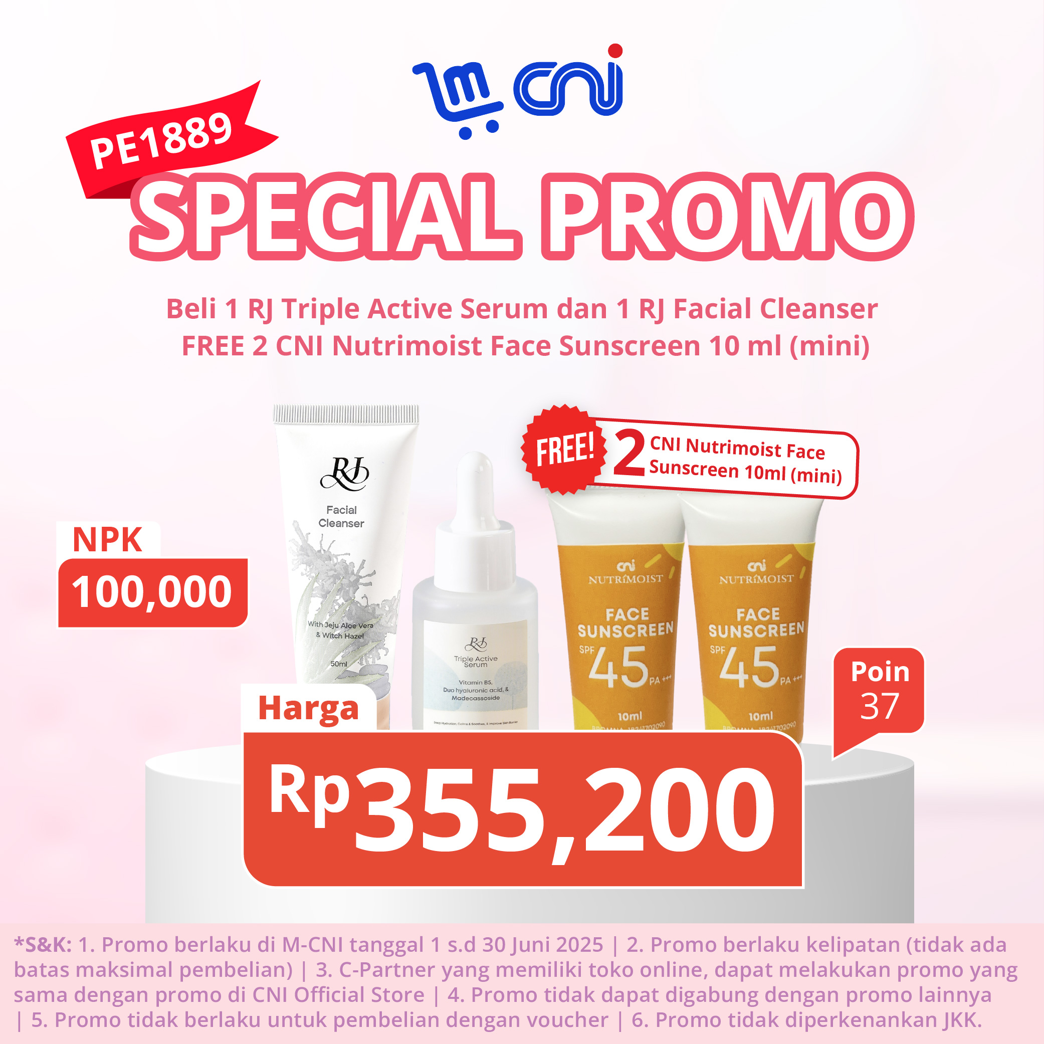 1 PC118 + 1 PC123 + FREE 2 CNI Nutrimoist Sunscreen 10ml